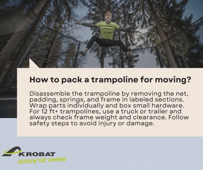 5 Steps To Pack A Trampoline For Moving Safely | Akrobat USA | In ...